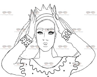 Black Queen Coloring - Etsy