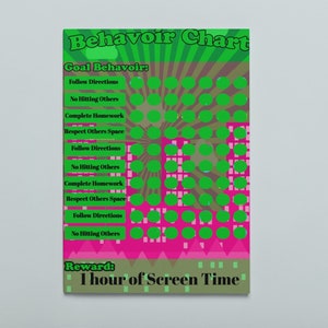 Pink City Behavior Chart | Kids Behavior Chart - Etsy