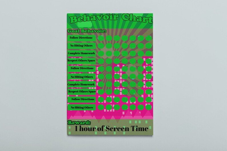 Pink City Behavior Chart Kids Behavior Chart - Etsy