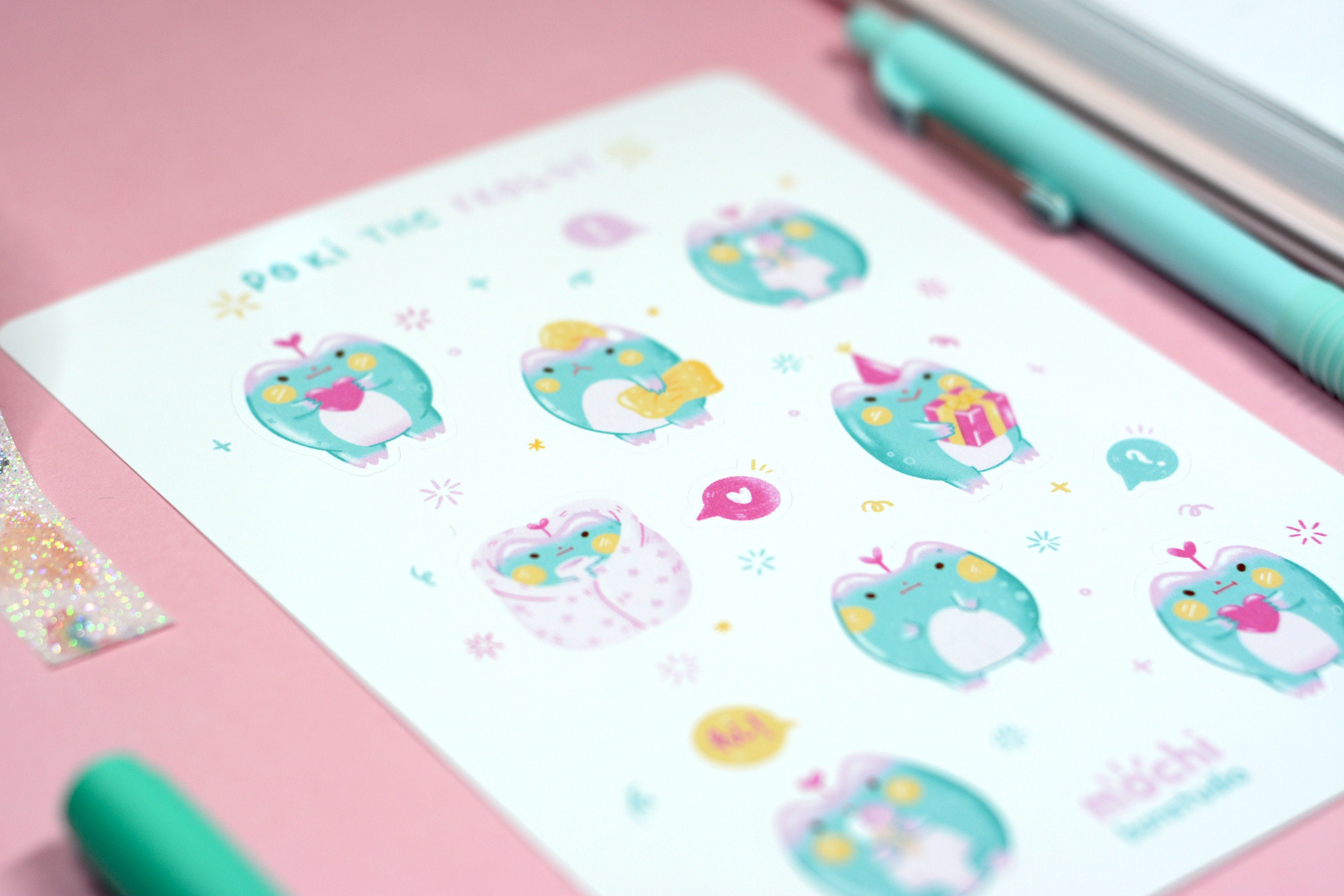 Poki The Froggy Animal Stickers / Korean Stationery / Kawaii | Etsy