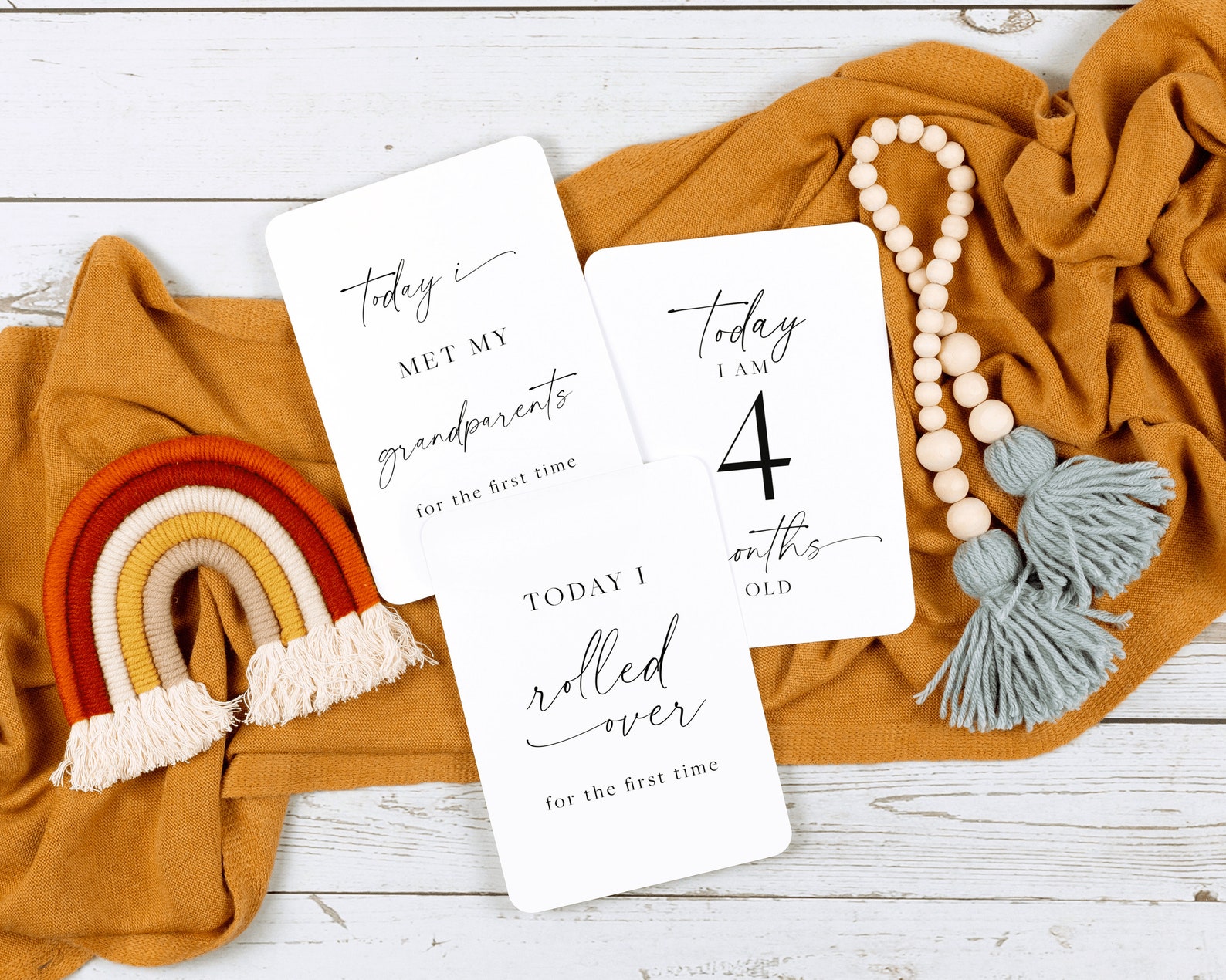 Neutral Milestone Cards . Baby Milestone Cards . Baby Month Cards ...