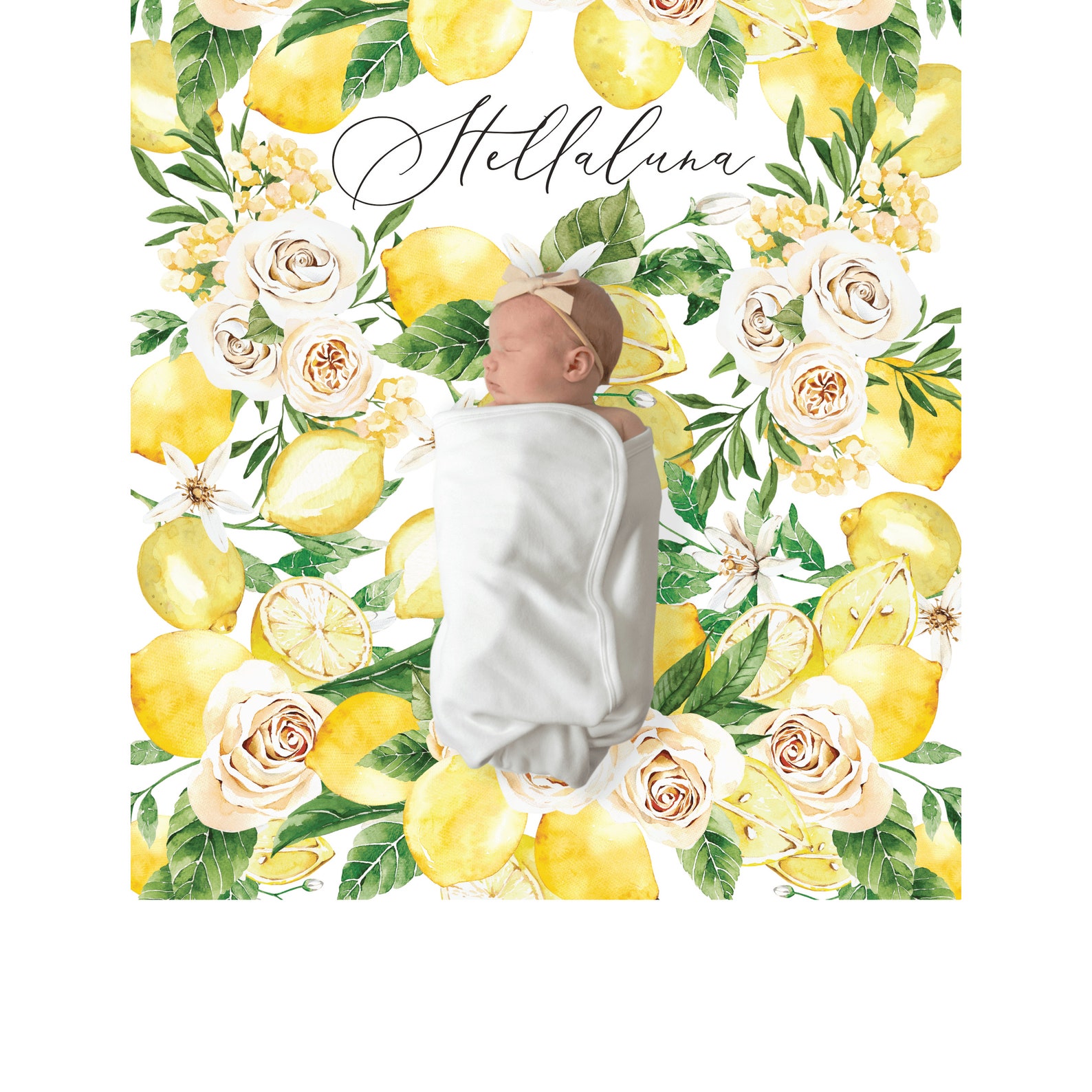 Personalized Lemon Name Blanket Lemon Themed Nursery Custom - Etsy