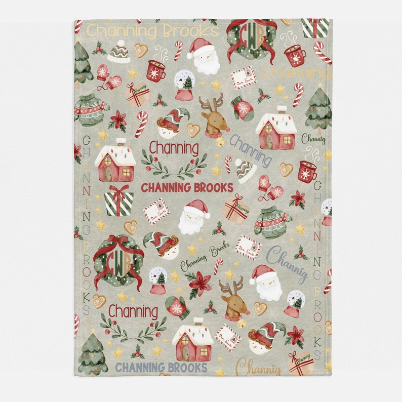 Personalized Christmas Blanket, Custom Name Blanket, Personalized Name ...