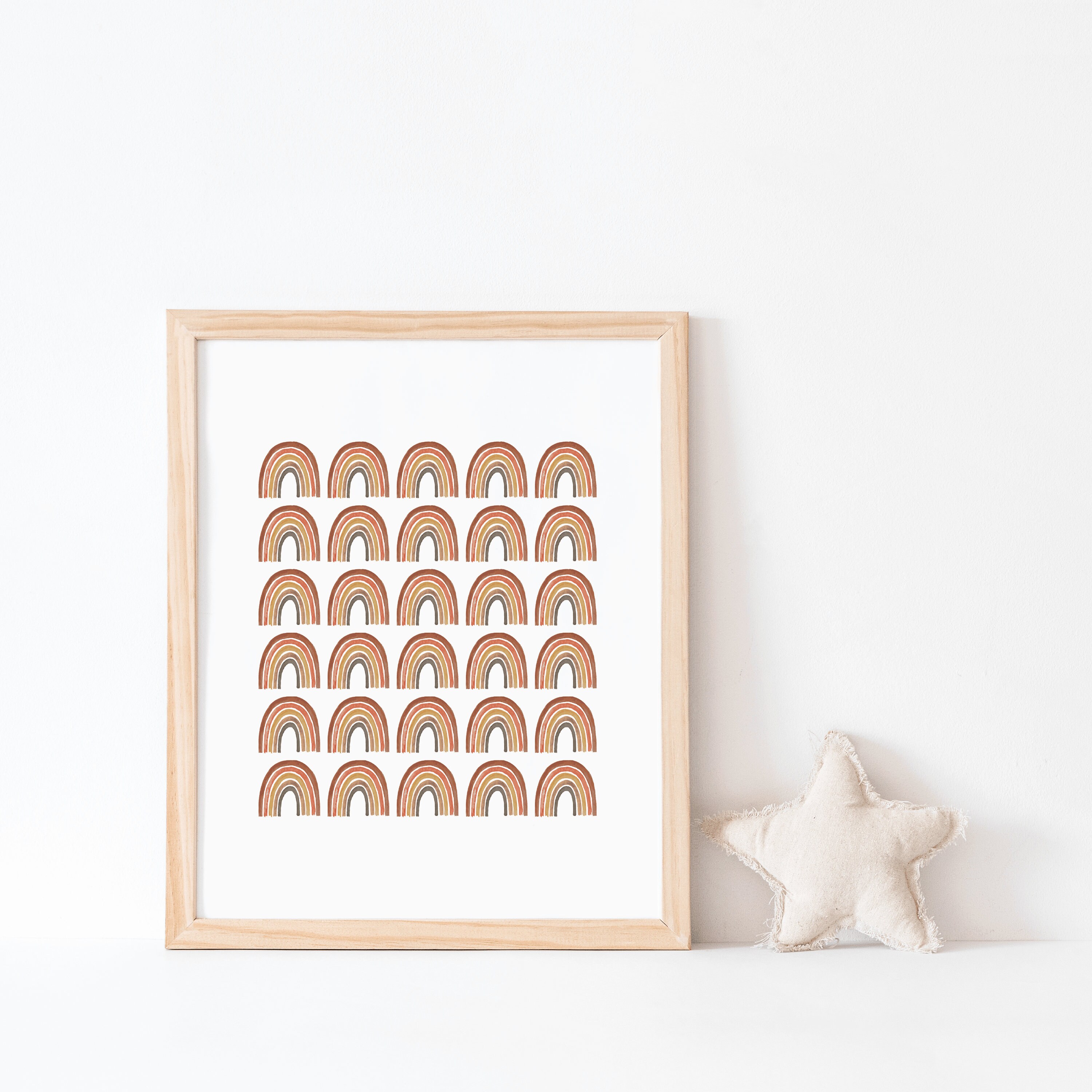 Neutral Rainbow Pattern Print Boho Rainbow Print Rainbow | Etsy
