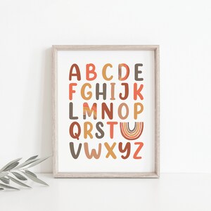 Neutral Rainbow Alphabet Print, Boho Rainbow Print, Alphabet Printable ...