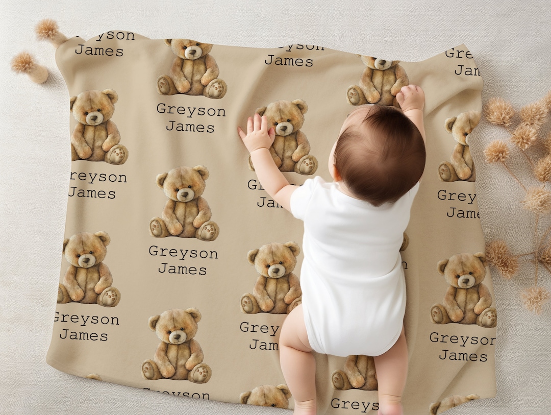 Teddy Bear Baby Blanket Personalized Teddy Bear Blanket for - Etsy