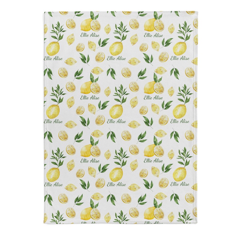 Personalized Lemon Name Blanket, Lemon Themed Nursery, Custom Name ...