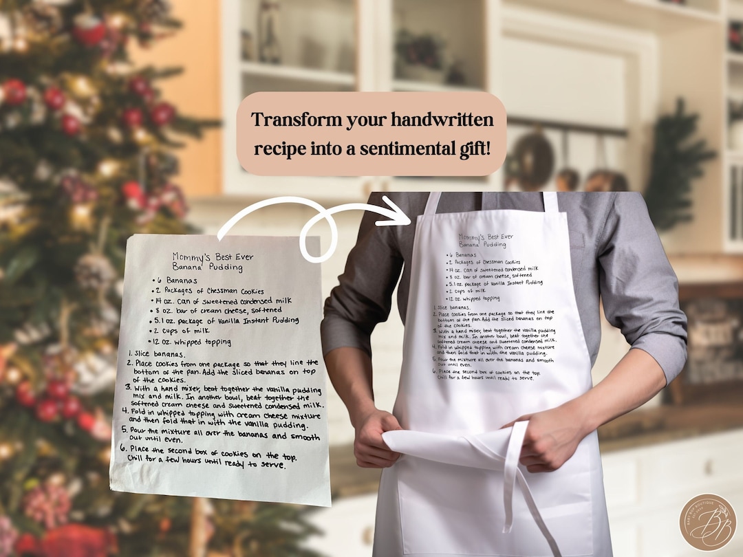 Personalized Handwritten Recipe Apron, Custom Handwriting Apron, Custom ...