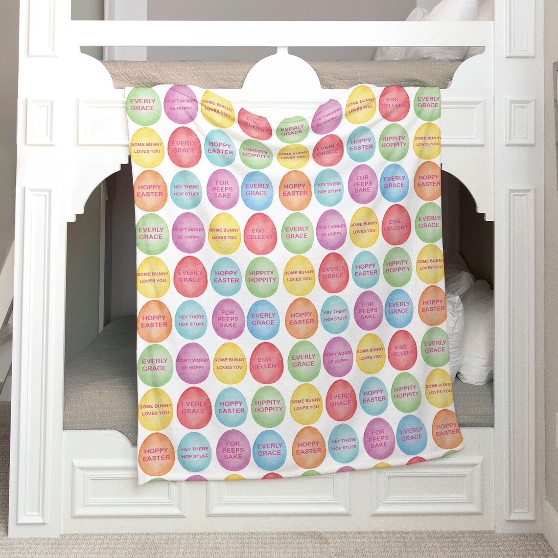 Conversation Easter Egg Personalized Name Blanket, Custom Baby Blanket ...