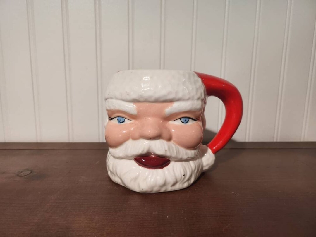 Large Vintage Ceramic Santa Mug - Etsy