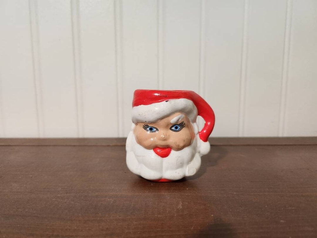 MERRY CHRISTMAS Vintage Ceramic Santa Mug Handmade & Hand Painted - Etsy