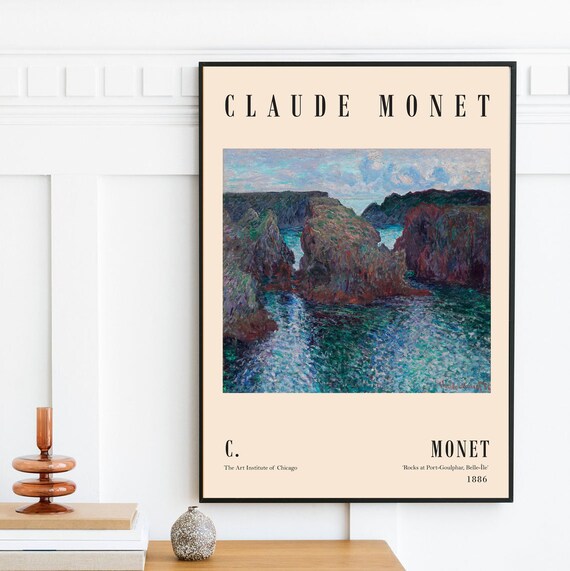 Prints Art & Collectibles Belle-Île Art Framed Poster Rocks at Port ...