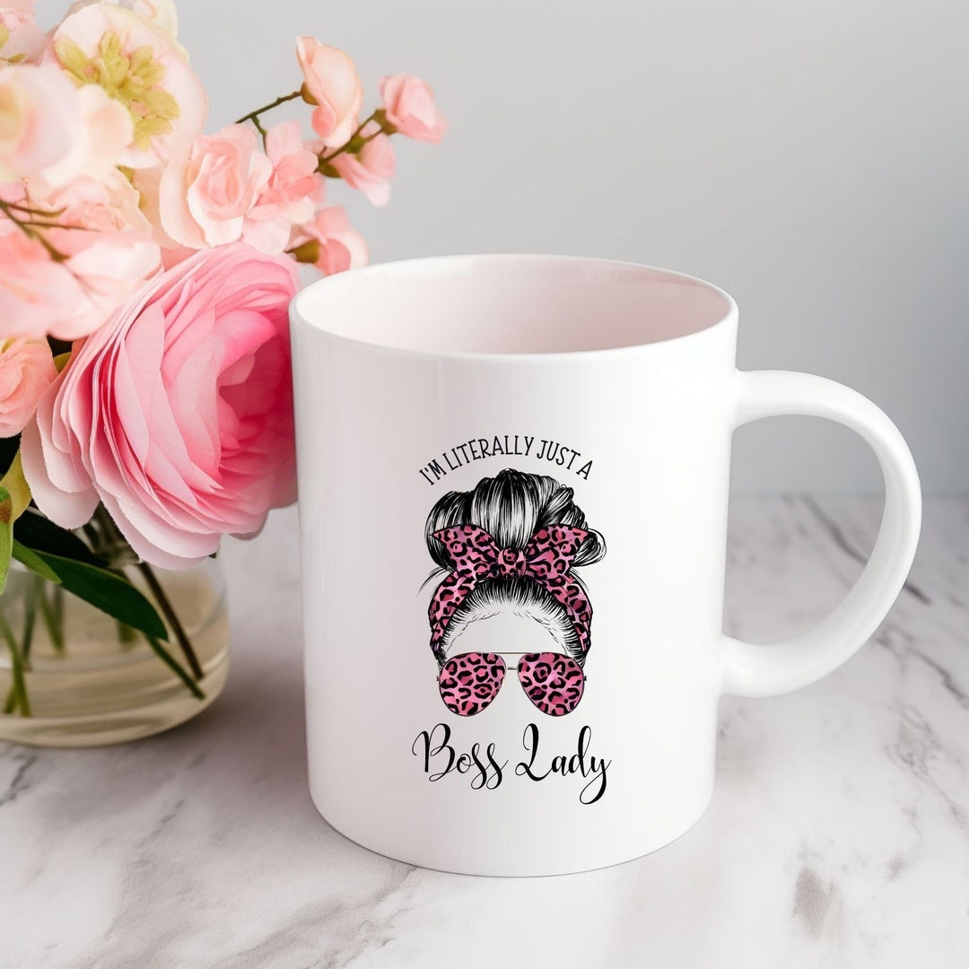 I'm Literally Just A Mug Boss Lady Coquette Coffee Cup CEO Girl Graphic ...