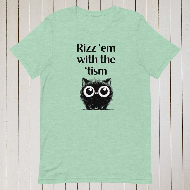 Rizz Em With Shirt Tism Black Cat Tshirt Autism Pride Inclusion T-shirt ...