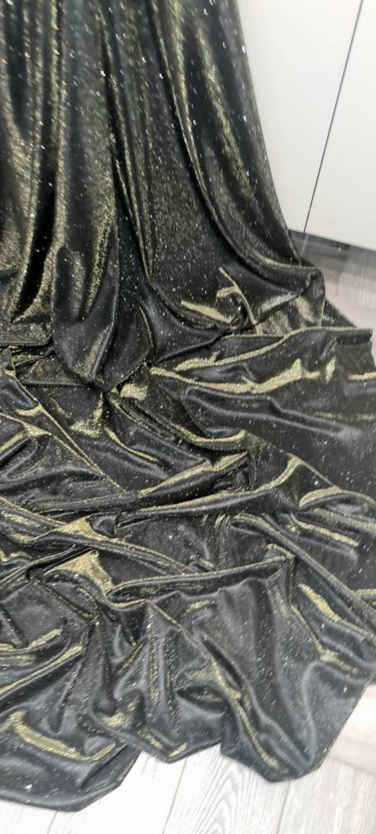 Gold & Black Sparkling Moonlight Fabric - 58" Wide Bridal Party Wear - Etsy