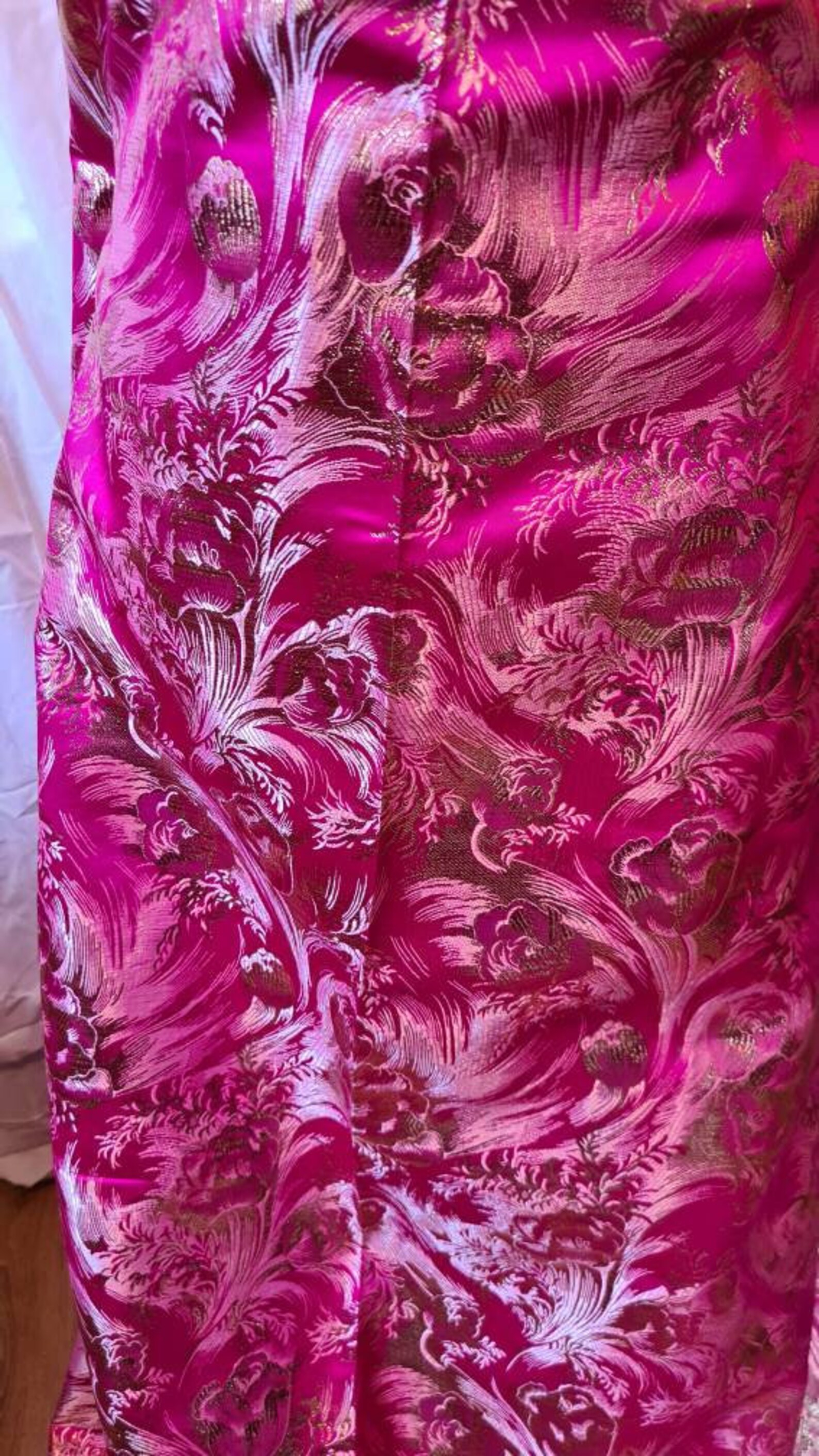 1mtr . Hot Pink Floral Design Elegant Dress Brocade Fabric. by - Etsy