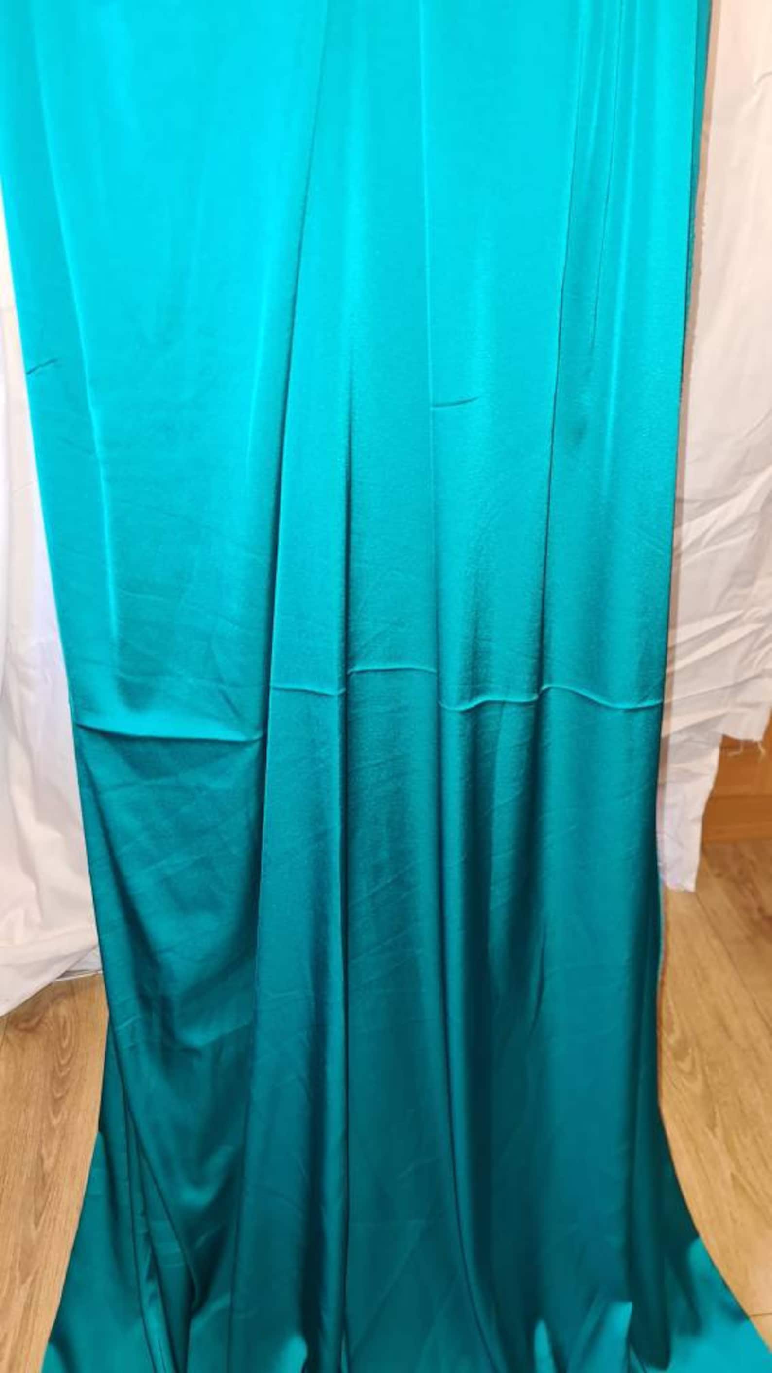 1mtr . color azul turquesa suave sedoso elegante líquido - Etsy España