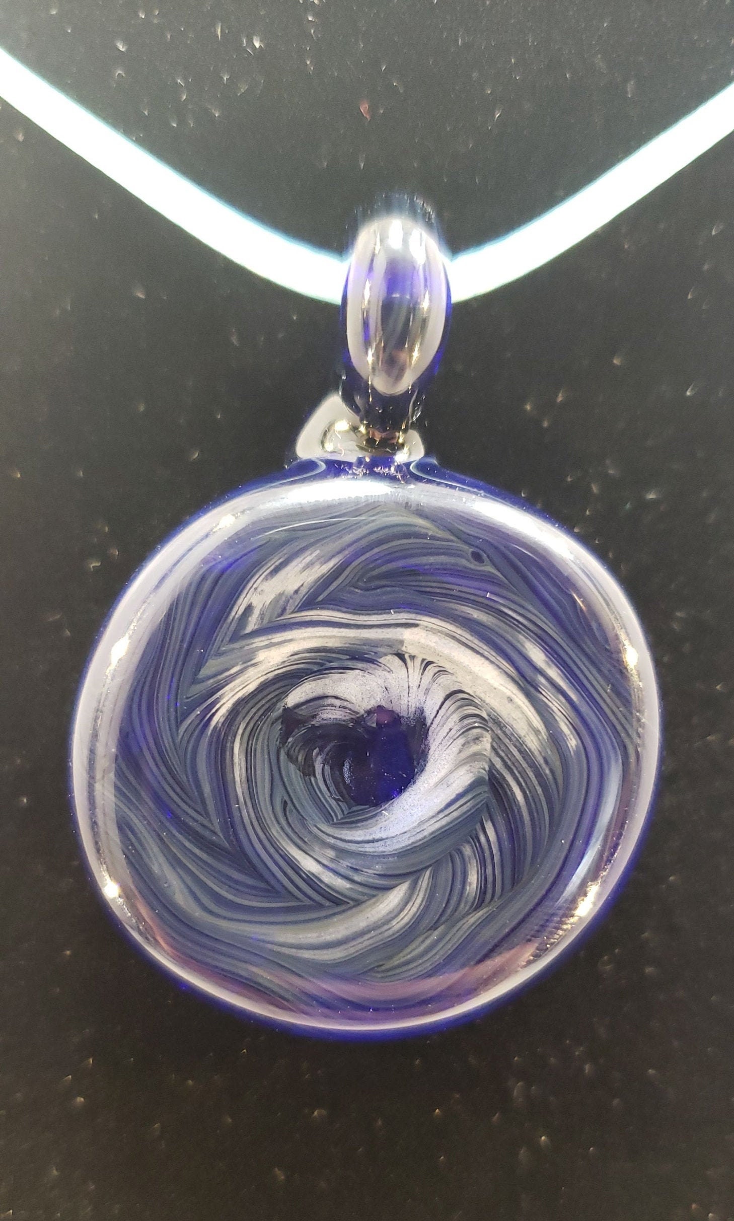 Blue Green Ocean Disc Pendant Necklace Handmade From - Etsy