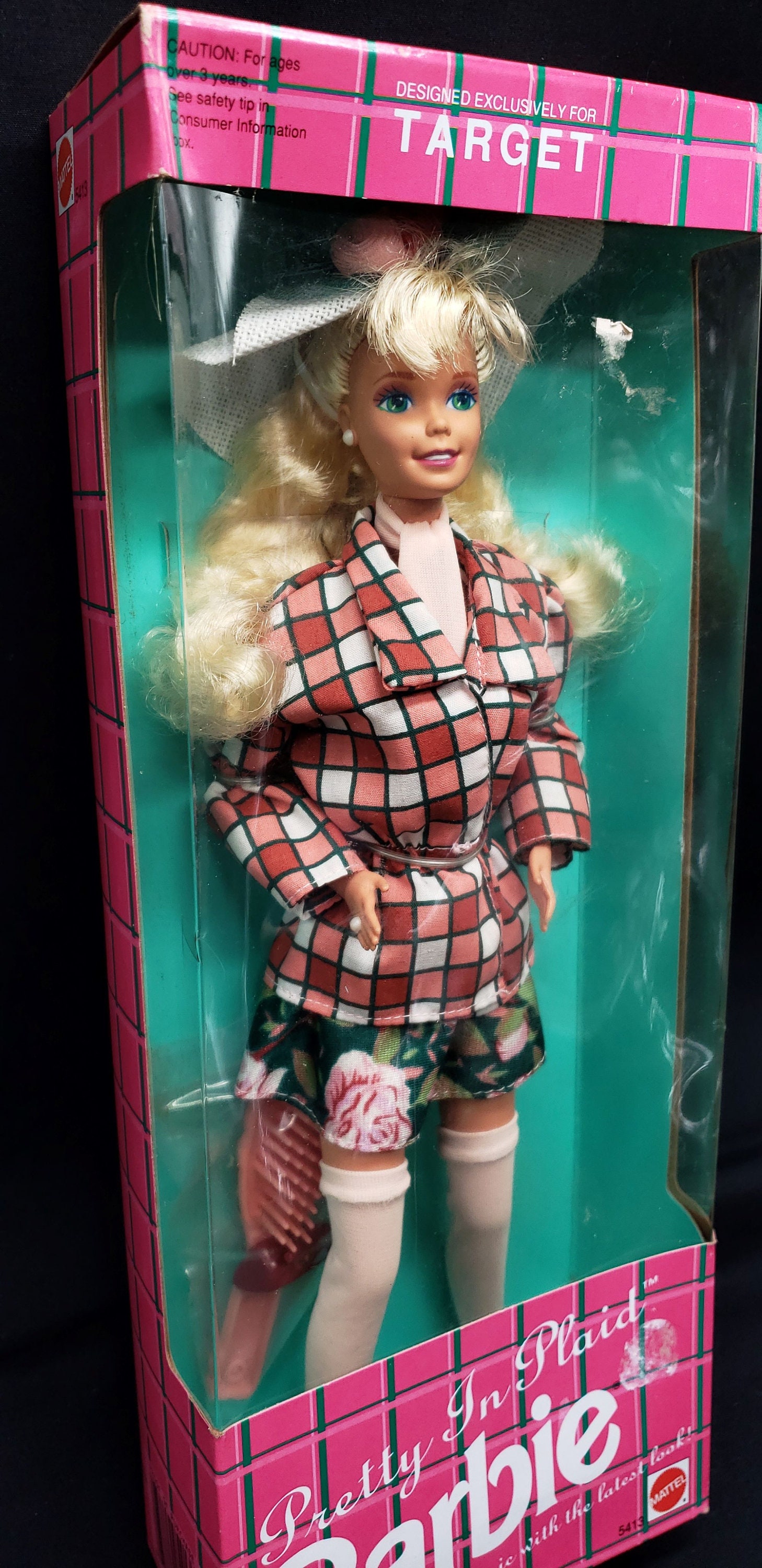 Barbie Doll Pretty in Plaid Barbie 1992 mattel Designed Exclusively for ...