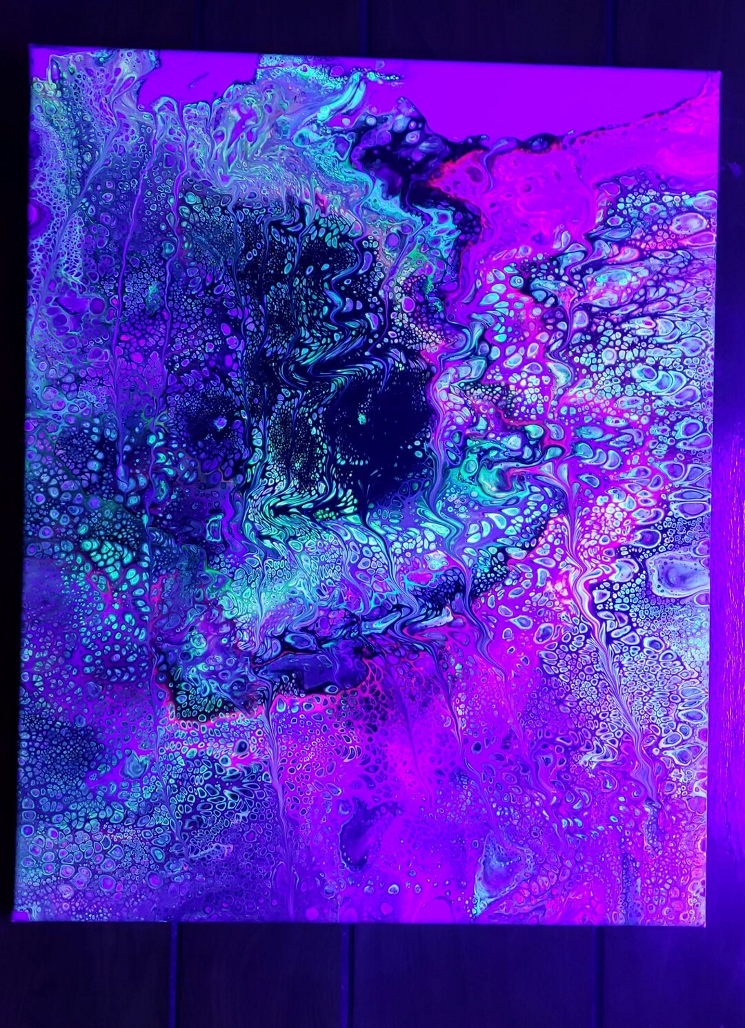 Black Light Acrylic Pour Painting 20 X 16 - Etsy