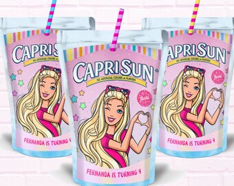 Paper & Party Supplies Digital File Mermaid Barbie Personalized Capri ...