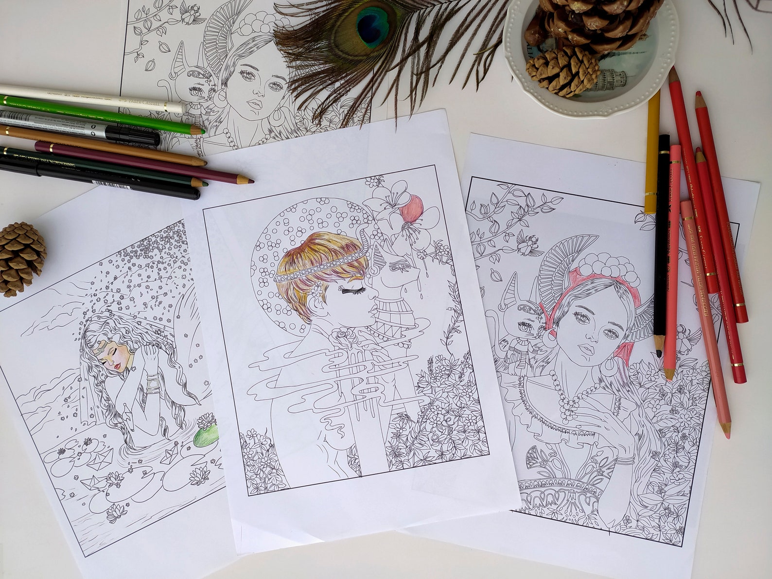 Printable Coloring Page, Downloadable Coloring Sheet of My Original ...