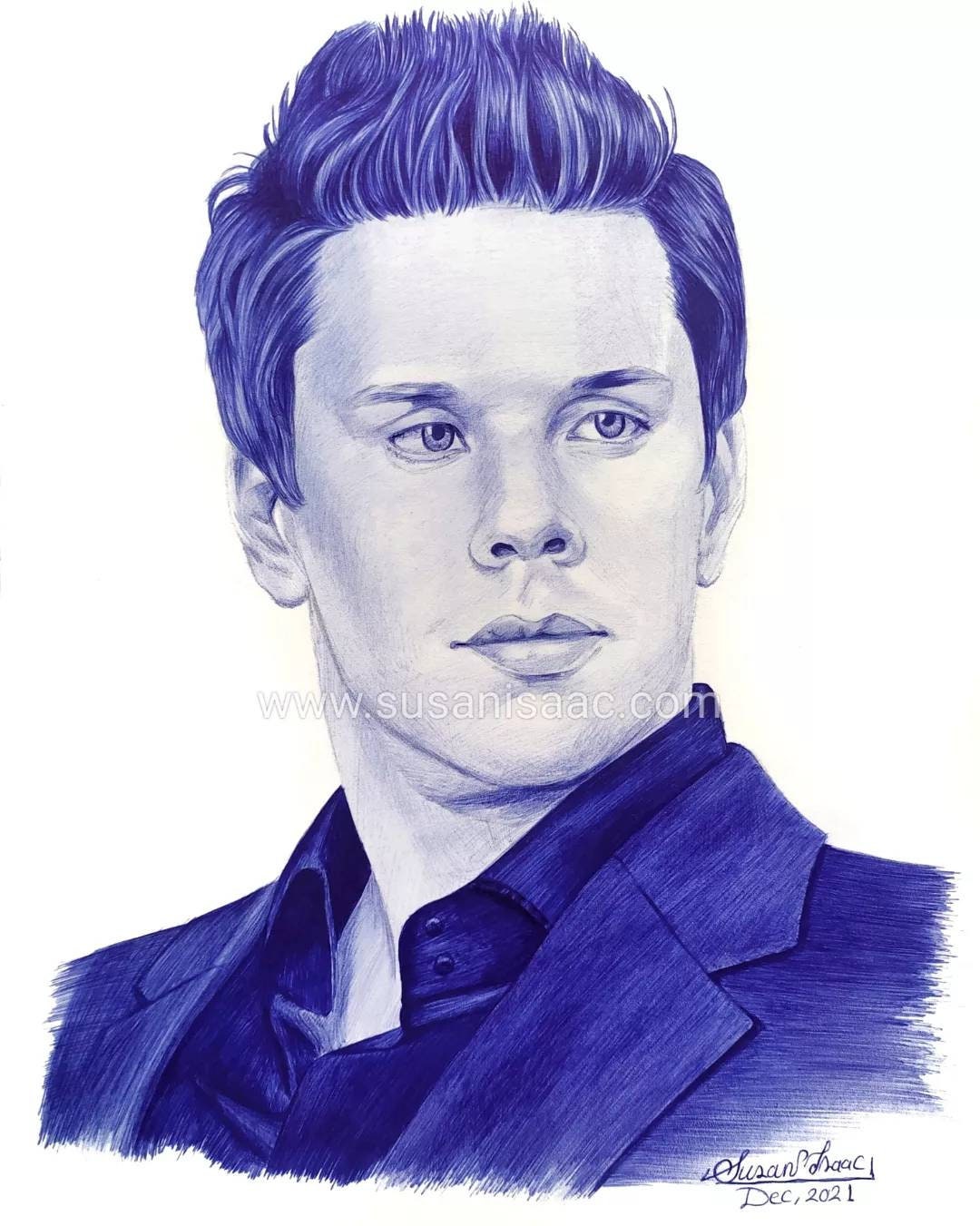 Custom Ballpoint Pen Portrait: Unique A4 Drawing - Etsy