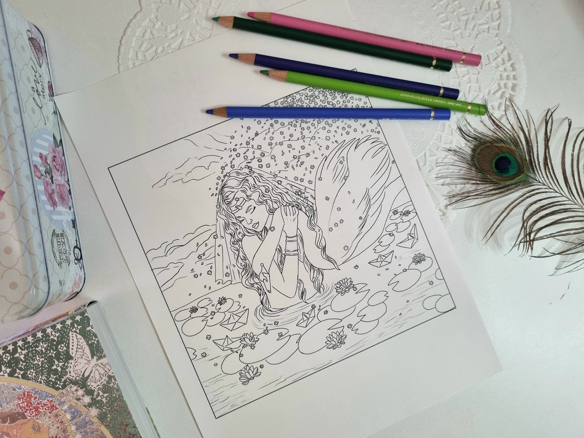 Printable Coloring Page, Downloadable Coloring Sheet of My Original ...
