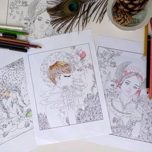 Printable Coloring Page, Downloadable Coloring Sheet of My Original ...