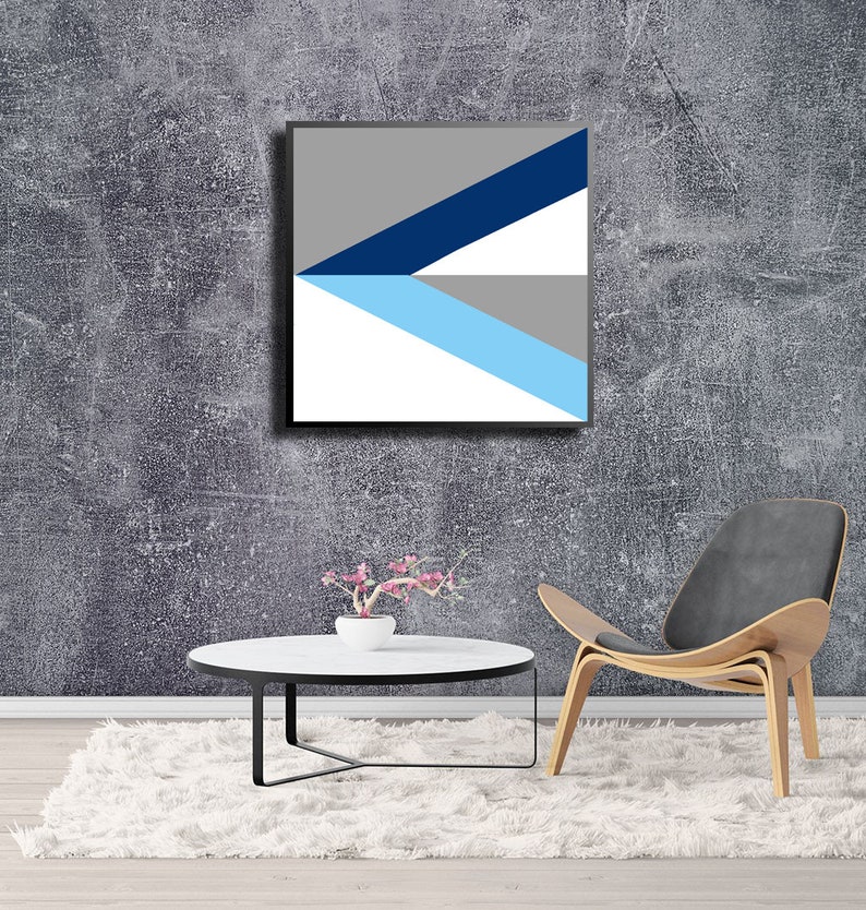 Square Abstract Geometric Modern acrylic painting on canvas | Etsy