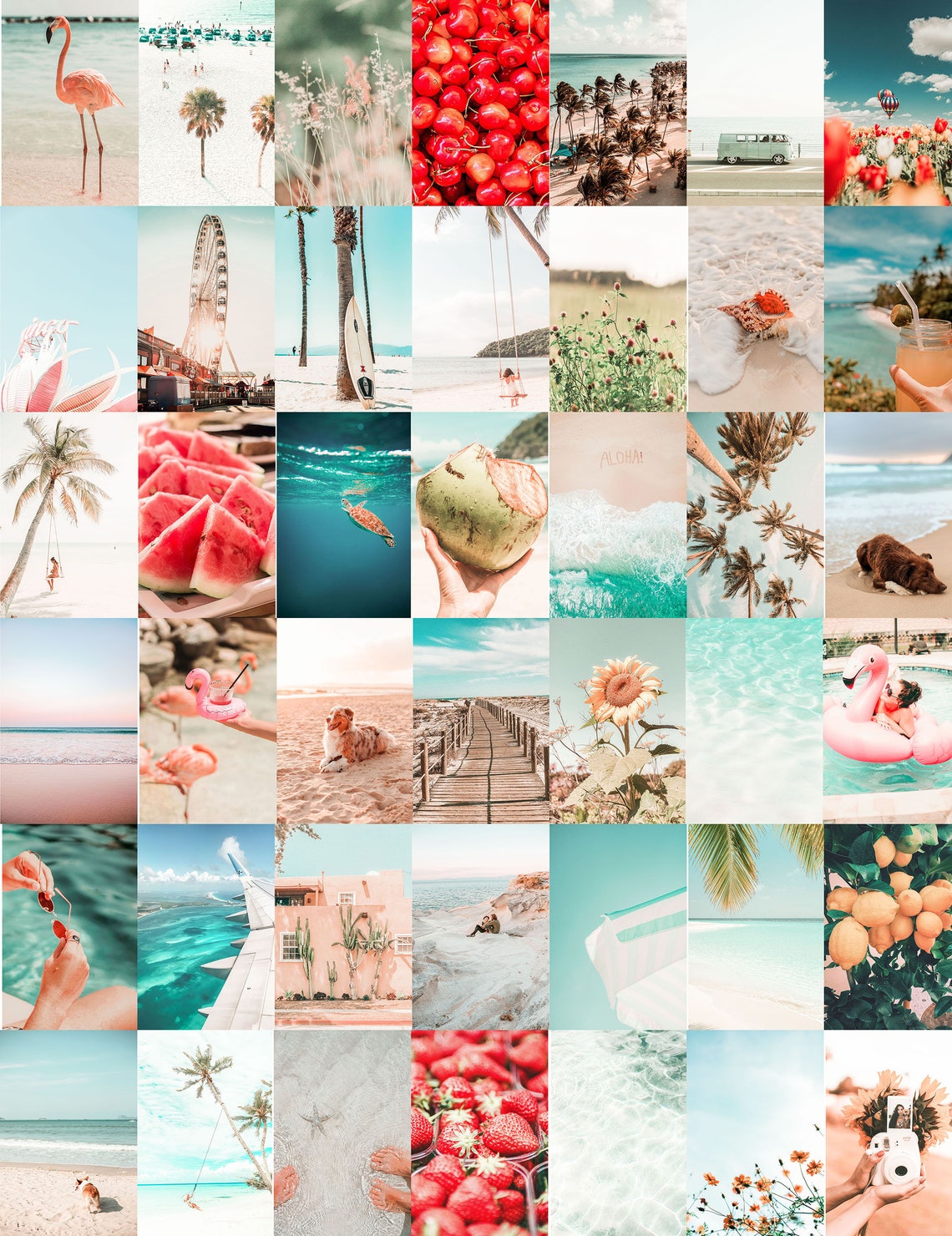 Aesthetic Wall Collage Kit Summer Photo Collage Room Decor | Etsy