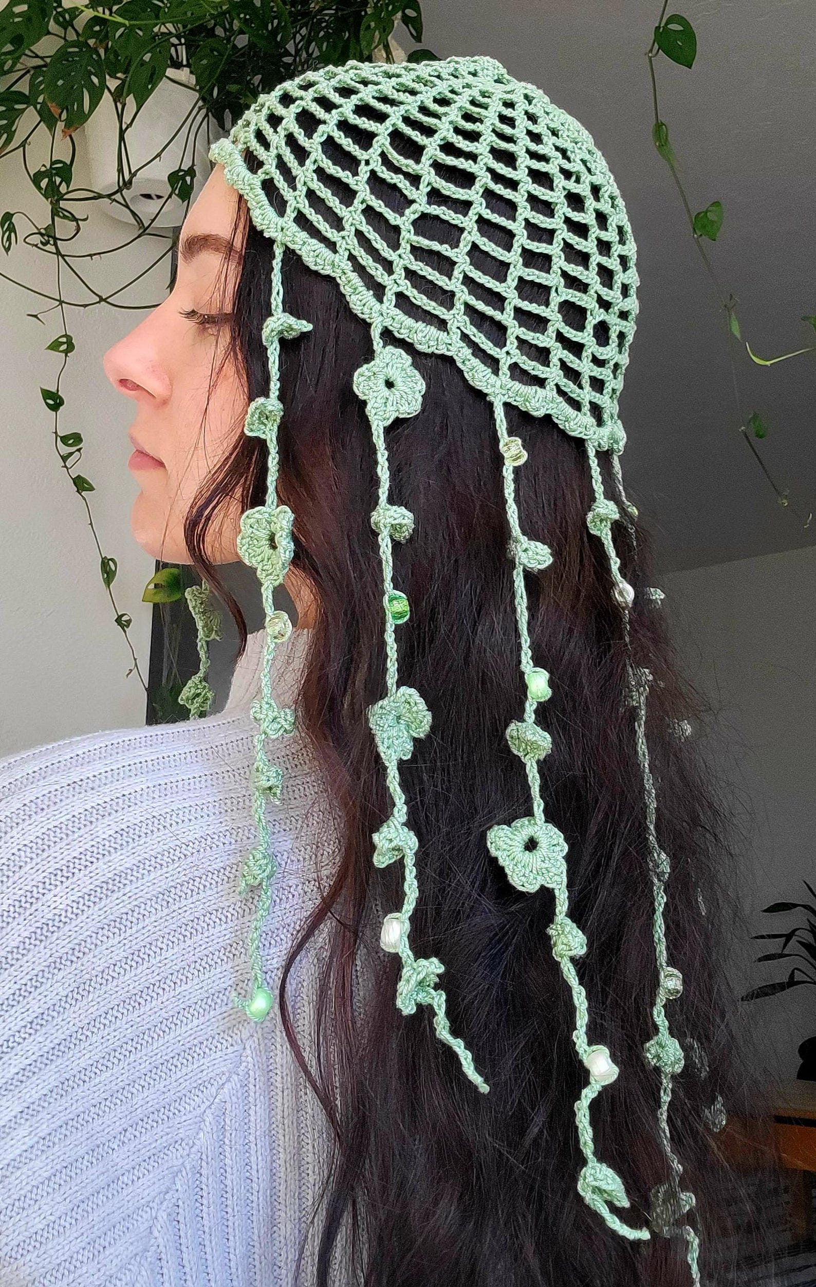 The Viney Mesh Cap | Crochet Mesh Skull Cap - Etsy