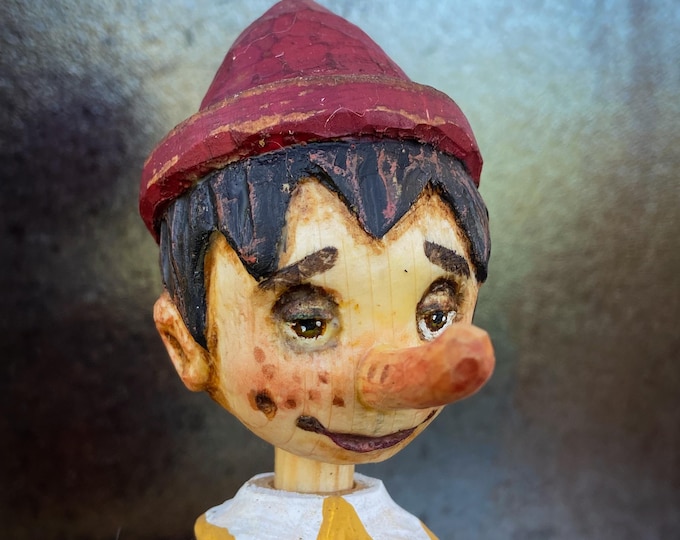 Pinocchio, Vintage Style, Wooden Doll, Handmade, Wood Carving ...