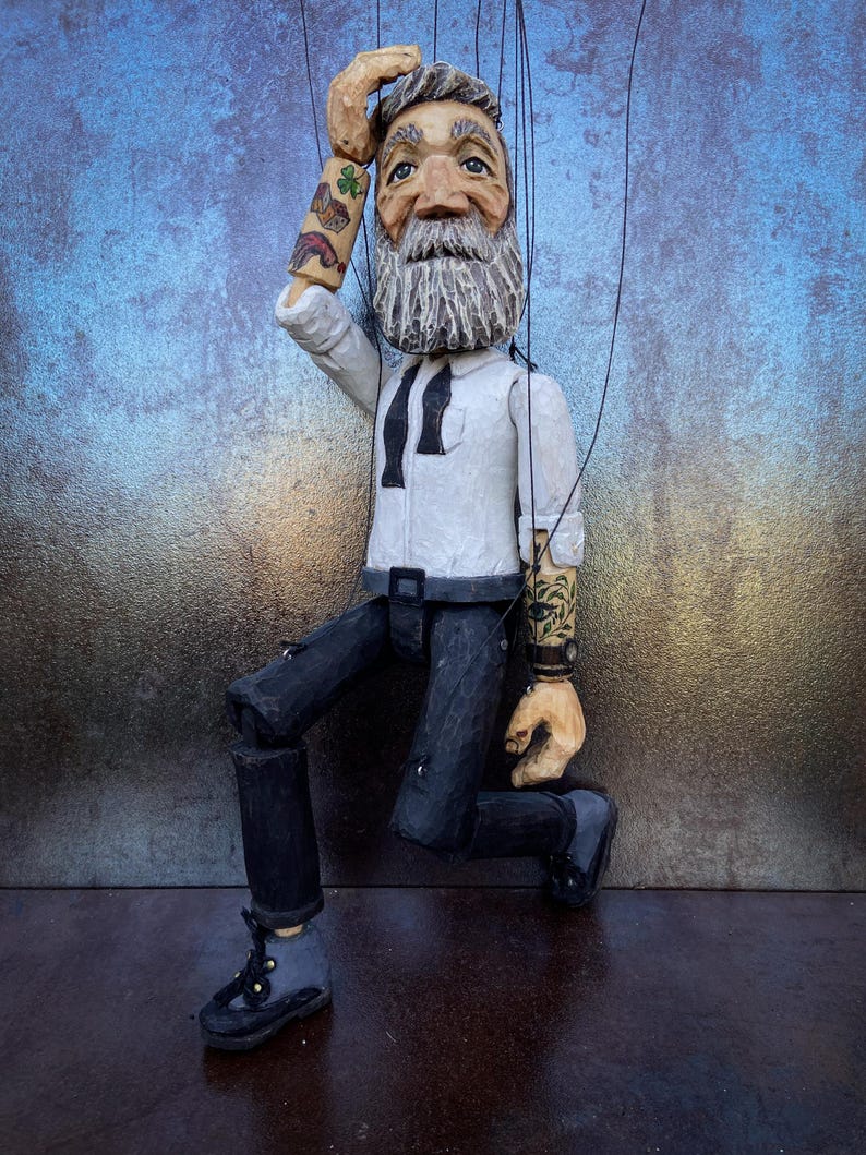 Marionette, Theater Puppet, Wooden Doll, Wood Carving, Collectible ...