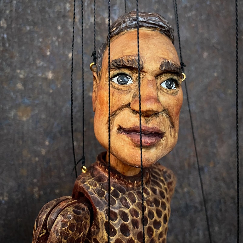 Wooden Hand Carved Marionette - Etsy UK