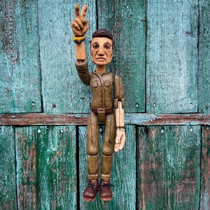 Wooden Puppet Victorious Soldier. Handmade. Wood Carving. - Etsy