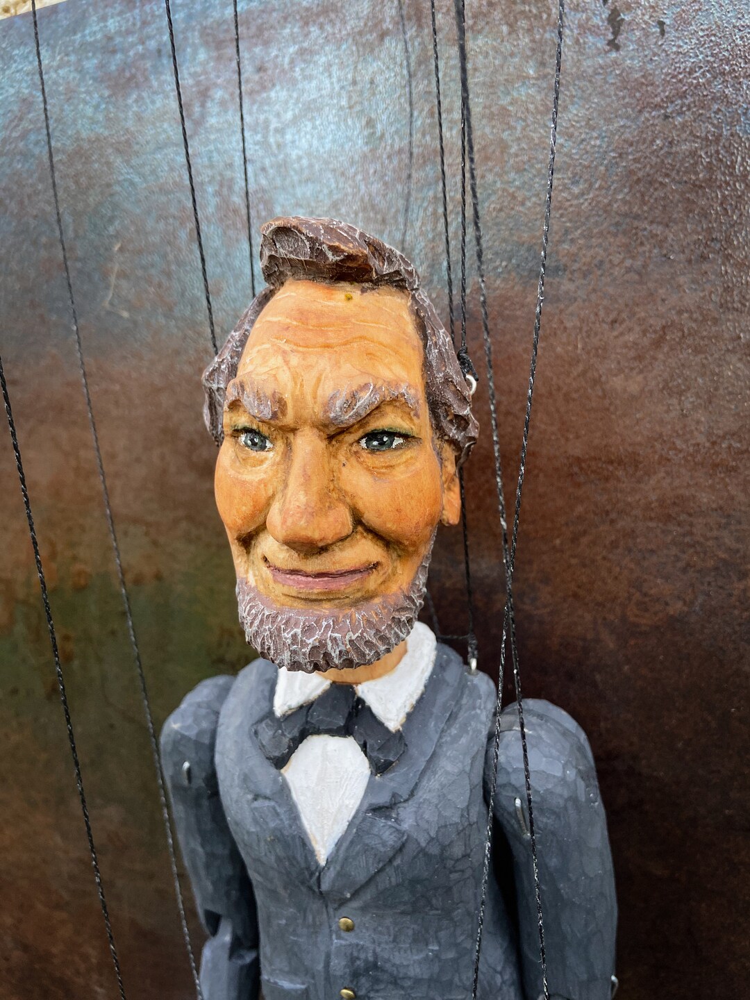 Wooden Marionette Lincoln, Handmade, Wood Carving, Ooak Doll, Hand ...