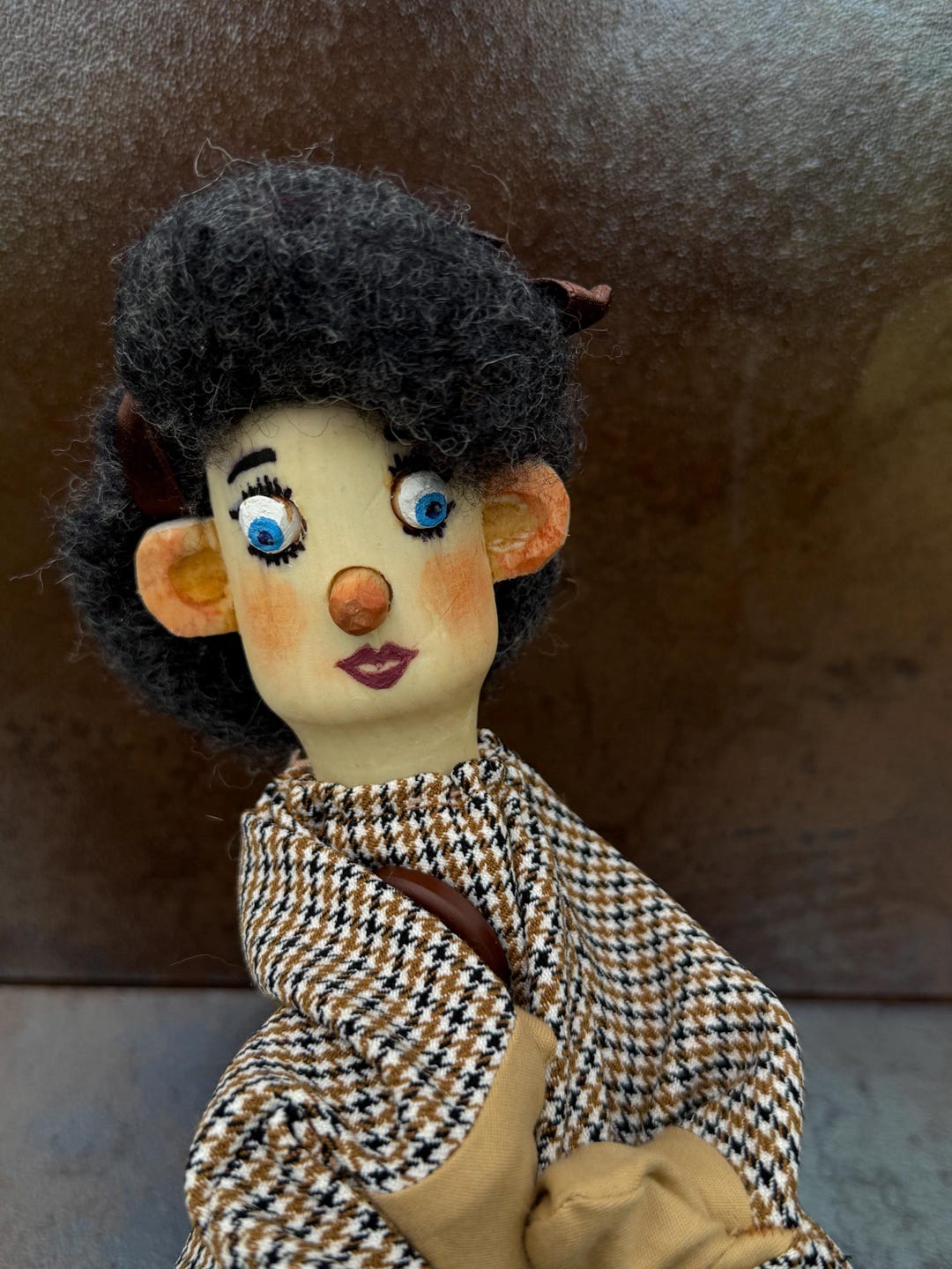 Unique Wooden-textile Hand Puppet With Expressive Face – Handmade ...