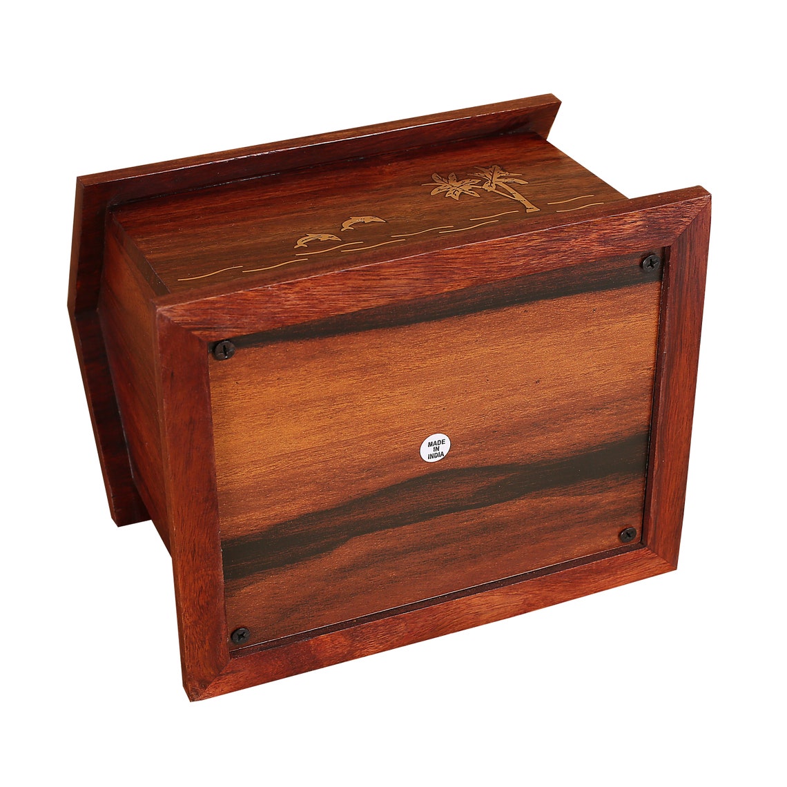 Hut Shape Brass Inlay URN rosewood URN natural Grains - Etsy