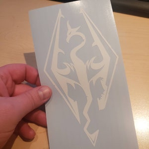 Skyrim Dragon Logo Decal, Window Decal, Car Sticker, Video Games ...