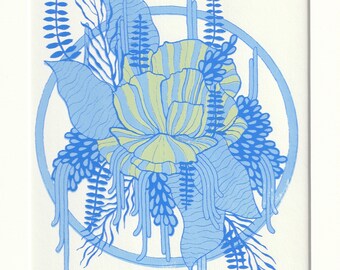 Screen Print Botanical Print Series, Green & Black - Etsy