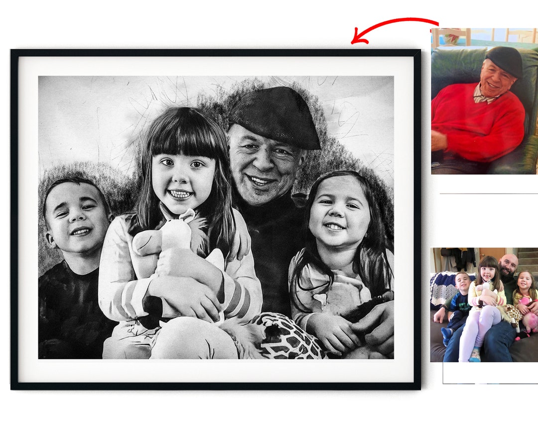 Custom Family Portrait Combining Different Pictures Together, Merging ...