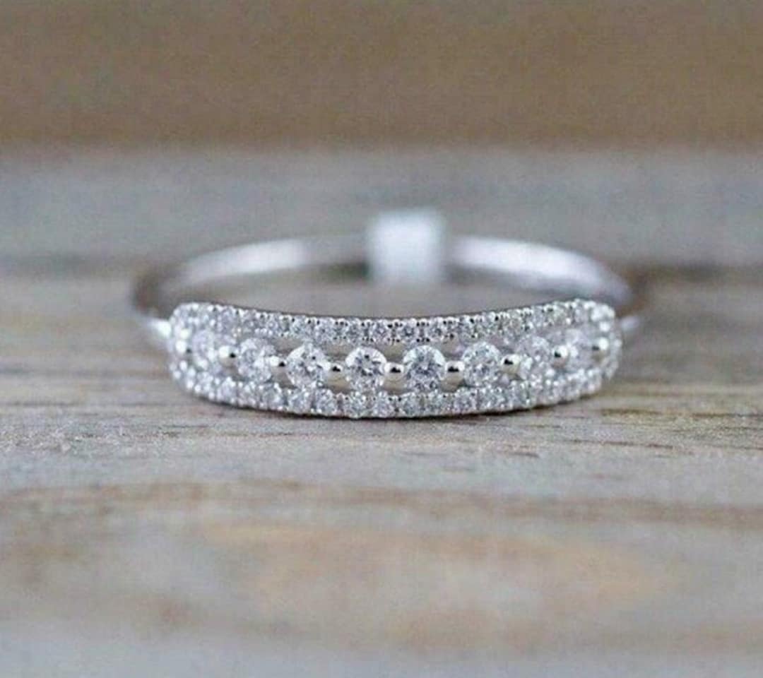Buy Round Cut Vintage Ring, Daily Wear Ring, 0.30 CT White Round Cut CZ ...