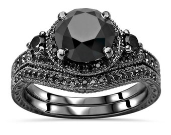 Black Wedding Set | Etsy