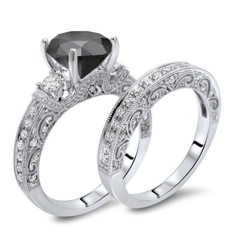 Black Wedding Rings - Etsy