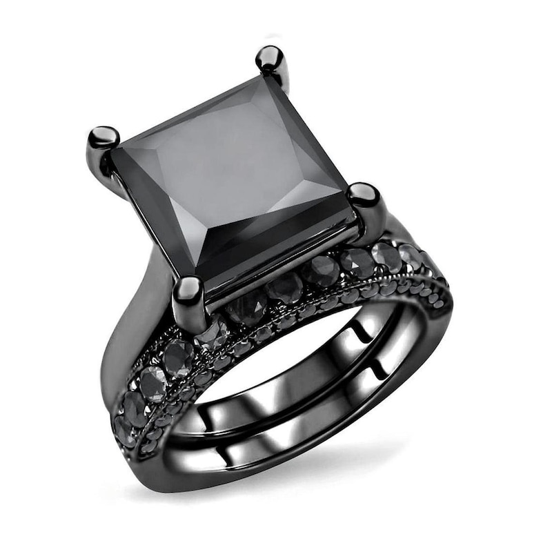 Black Wedding Rings - Etsy