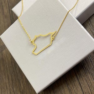 SYRIA Pendant Chain Necklace /syria Map Necklace /the Syrian Arab ...