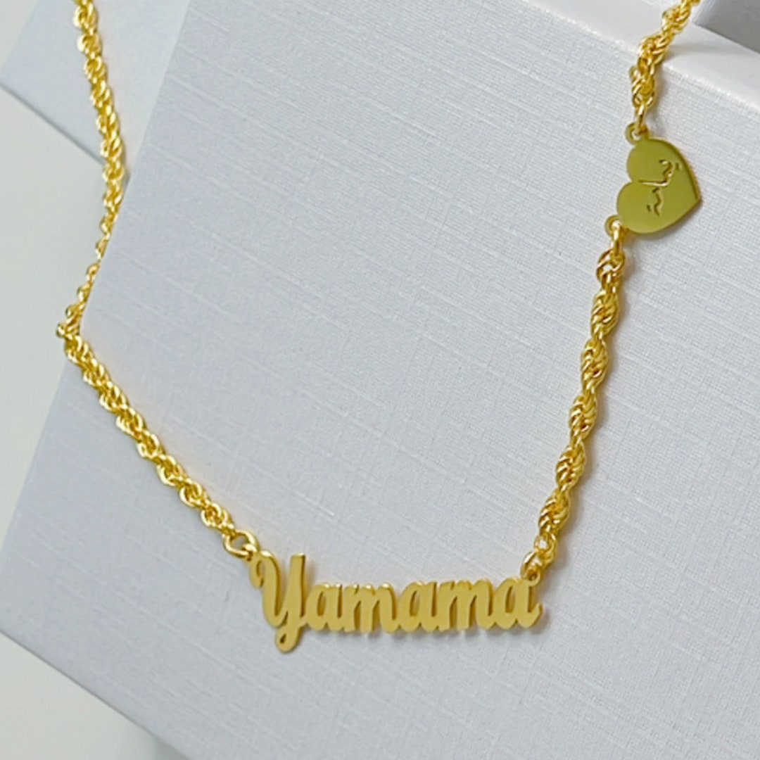 Sterling Silver Personalized Name Necklace, Thick Chain - Etsy