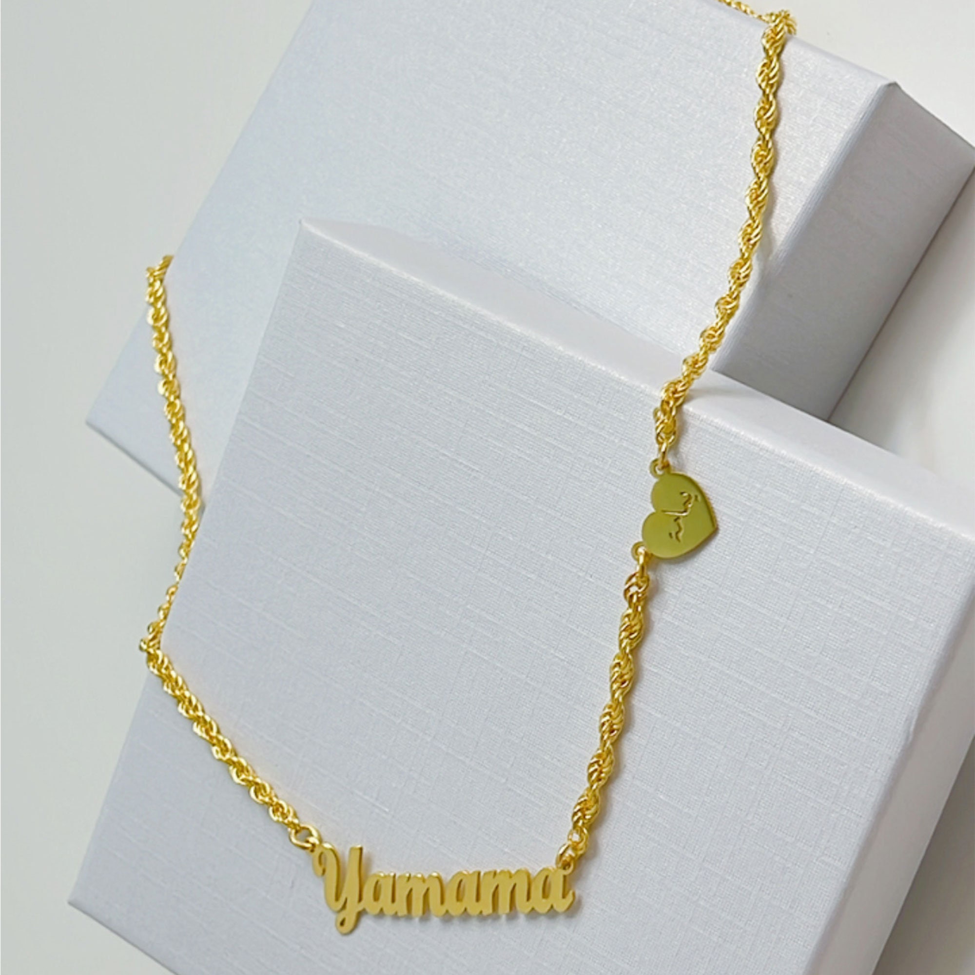 Sterling Silver Personalized Name Necklace, Thick Chain - Etsy