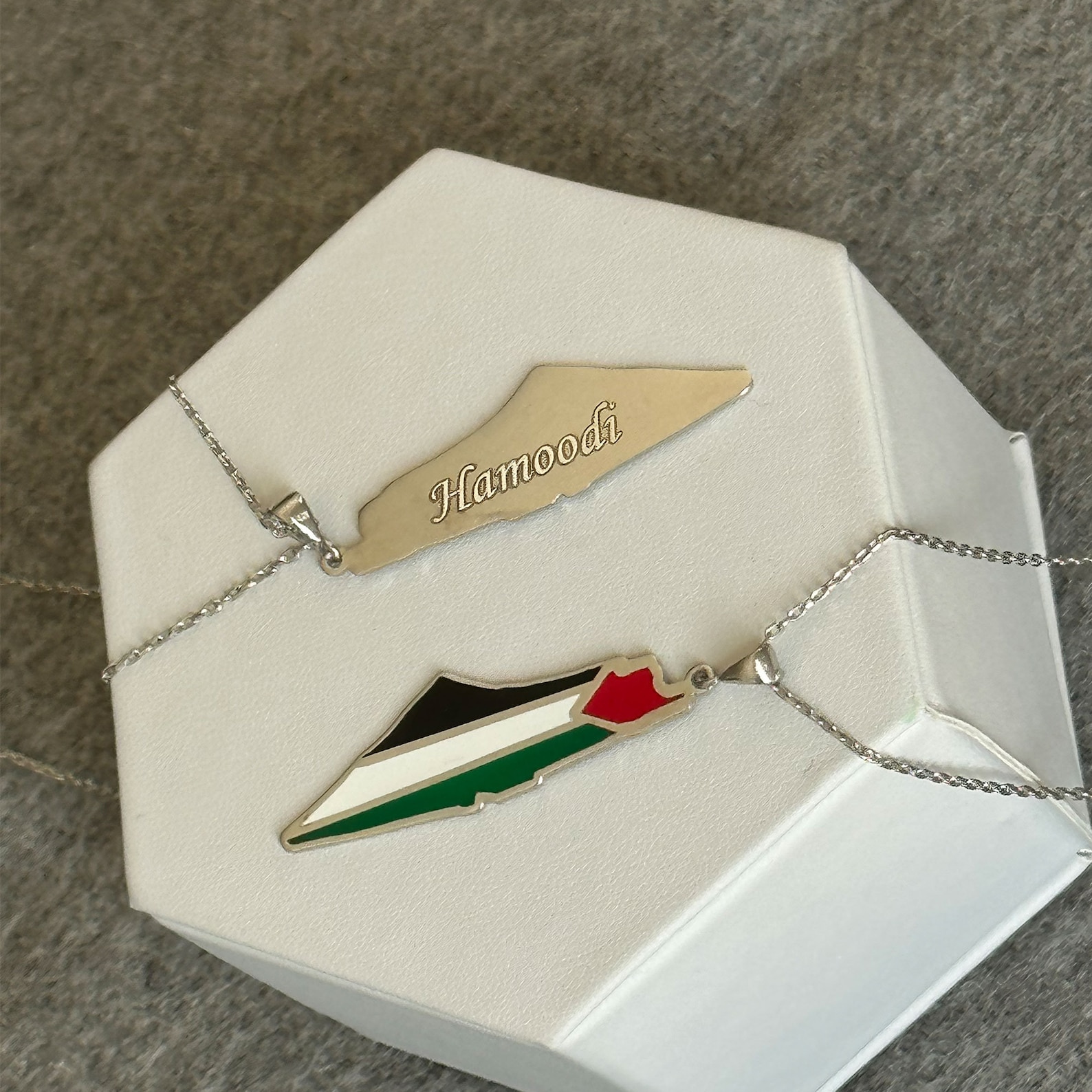 Palestine Map Necklace palestine Flag sterling Silver 925 - Etsy Canada